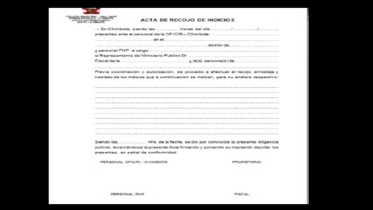 Acta de Recojo | PDF