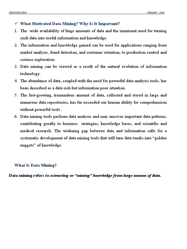 What Motivated Data Mining? Why Is It Important? | PDF | Relational ...