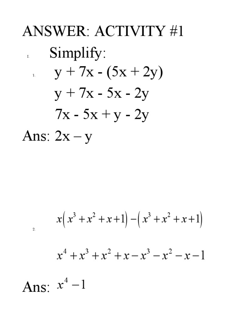 Algebra Simplification Guide | PDF