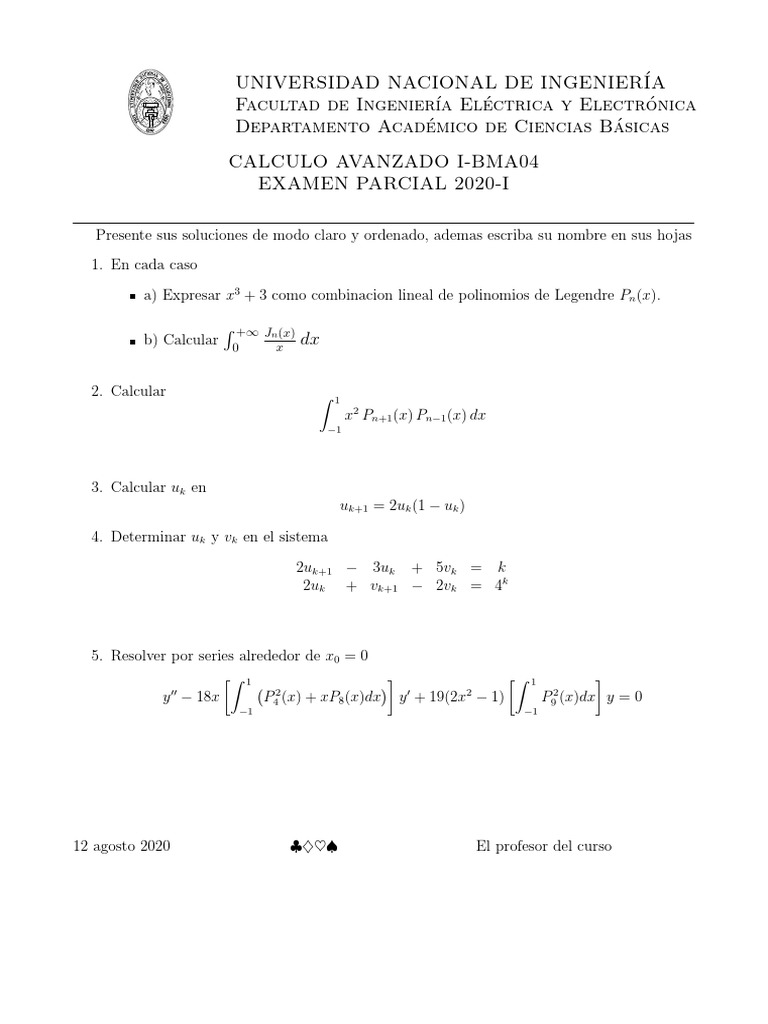 Mate 4 Parcial Fiee Uni | PDF