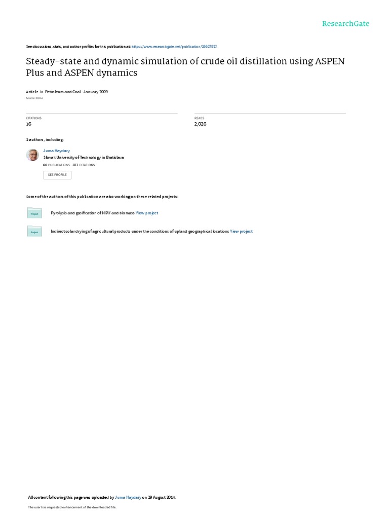 Aspen Plus Refinery PDF | PDF | Distillation | Petroleum