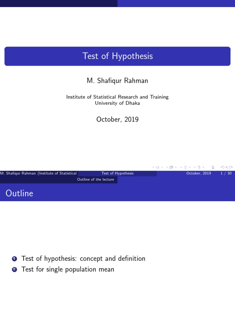 Slide Test Hyp | PDF | Statistical Hypothesis Testing | Type I And Type ...