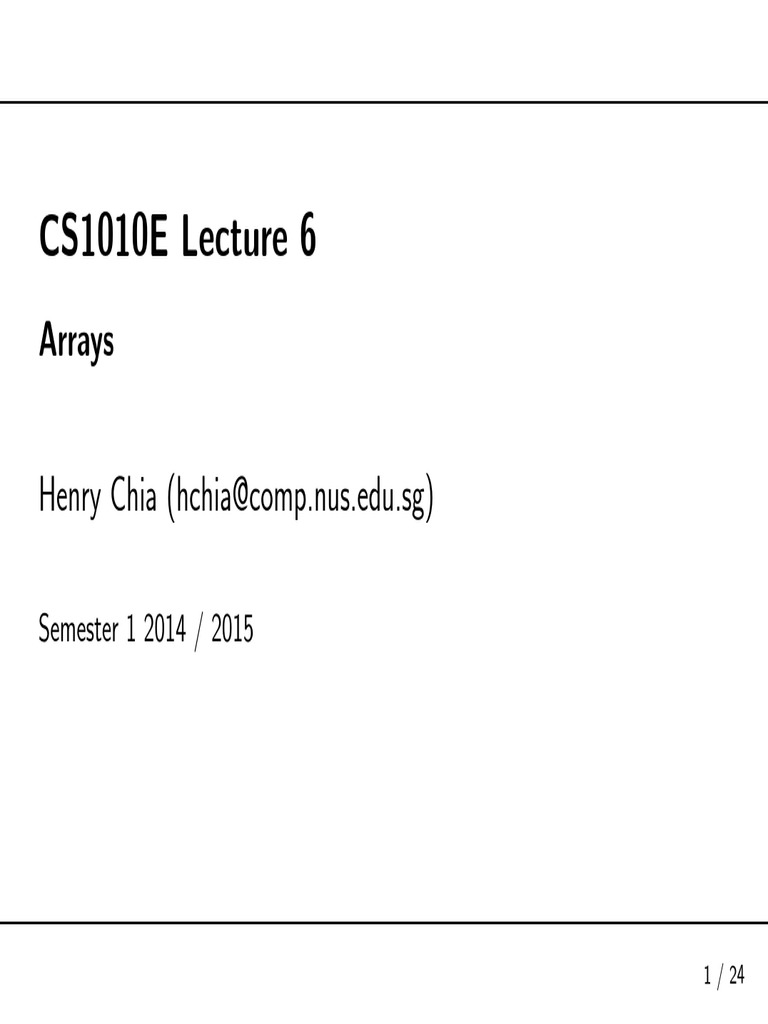 Lecture 06 Pdf Array Data Structure Parameter Computer Programming