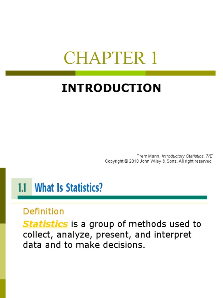 Prem Mann, Introductory Statistics, 7/E | PDF | Categorical Variable ...