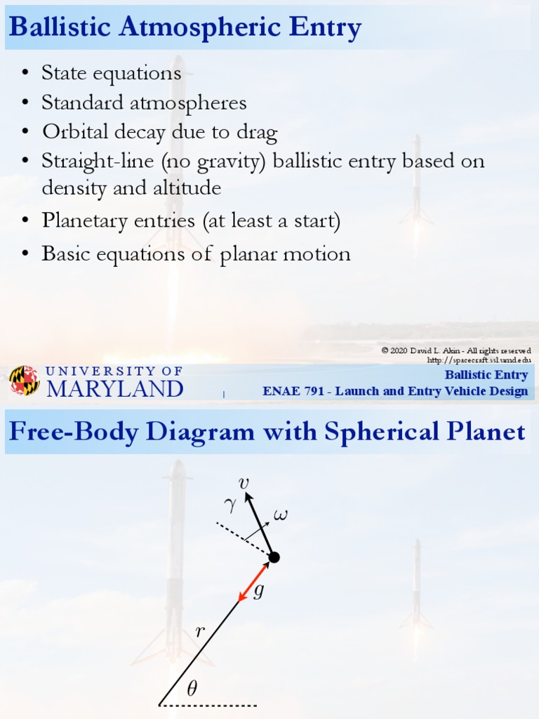 791S20L04.ballistic Entry PDF | PDF | Orbital Spaceflight | Acceleration
