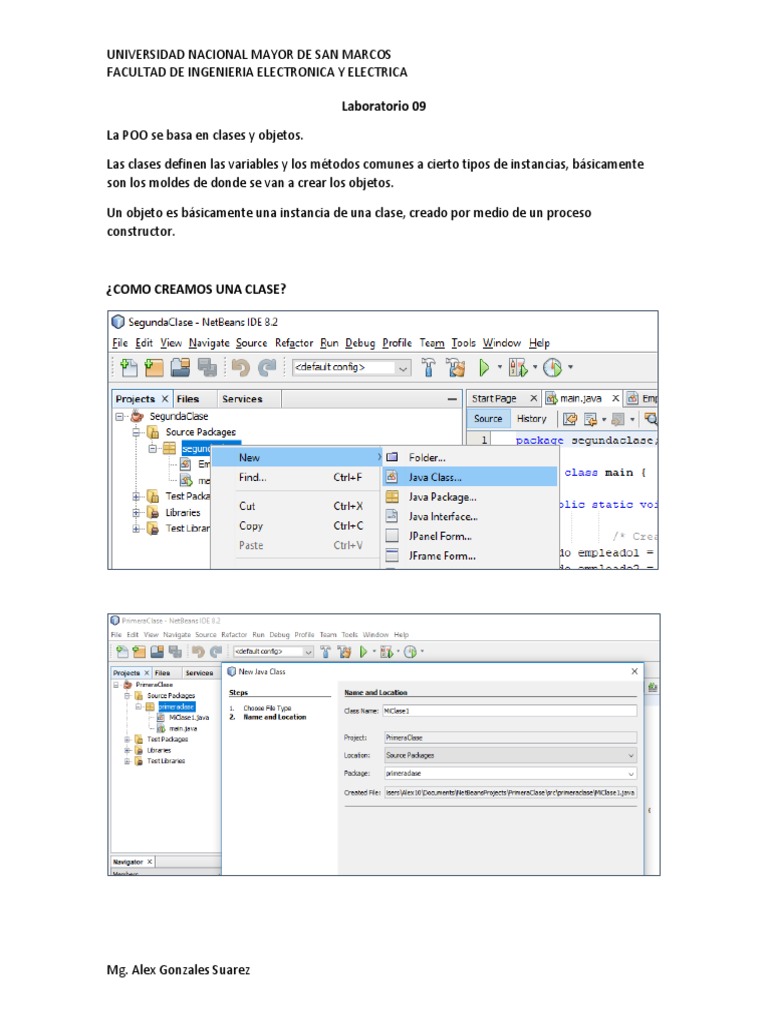 POO Lab09 | PDF | Objeto (informática) | Constructor (Programación Orientada a Objetos)