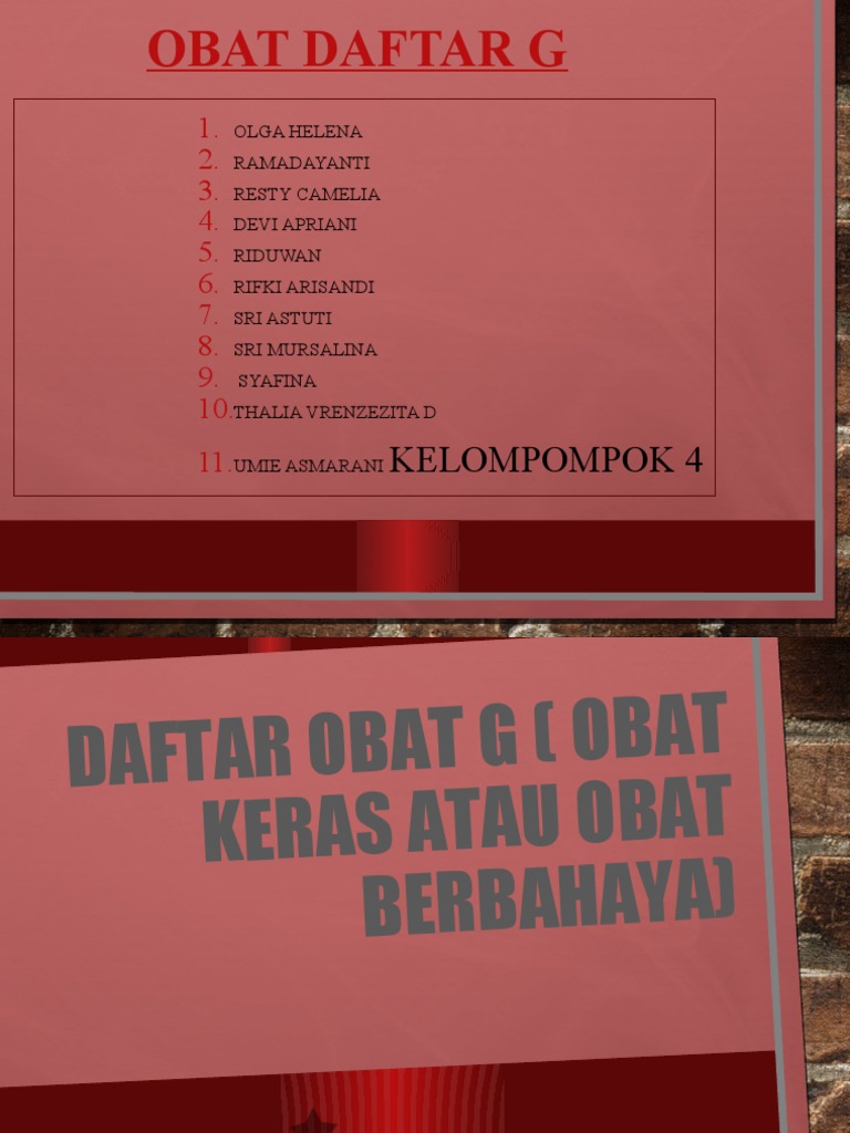 Jenis dan Contoh Obat Golongan G | PDF