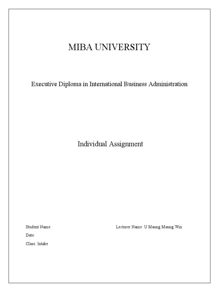 IBA Assignment Cover Page | PDF