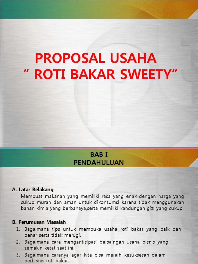 Contoh Busines Plan Membuat Roti | PDF