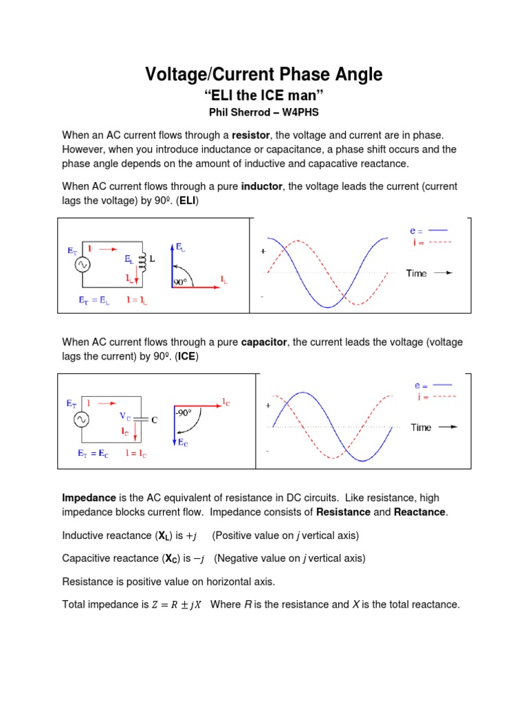 Understanding ELI the ICE Man in AC Circuits | PDF | Electrical ...