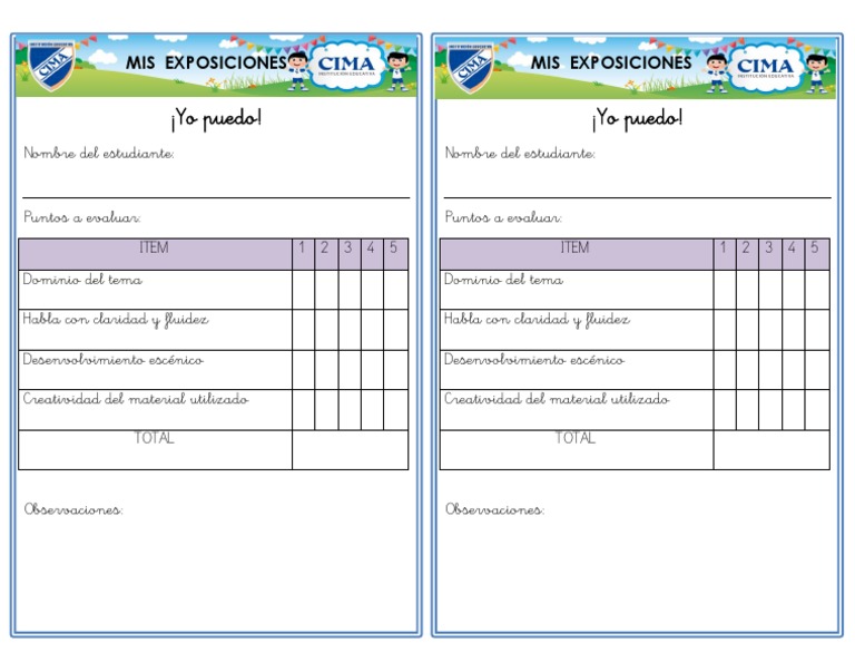 Ficha para Evaluar Exposiciones PDF | PDF