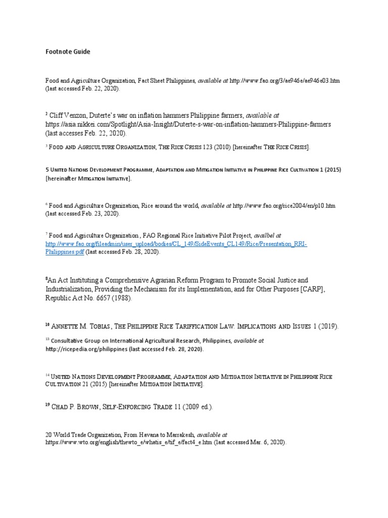 Footnote Guide | PDF | World Trade Organization | Protectionism