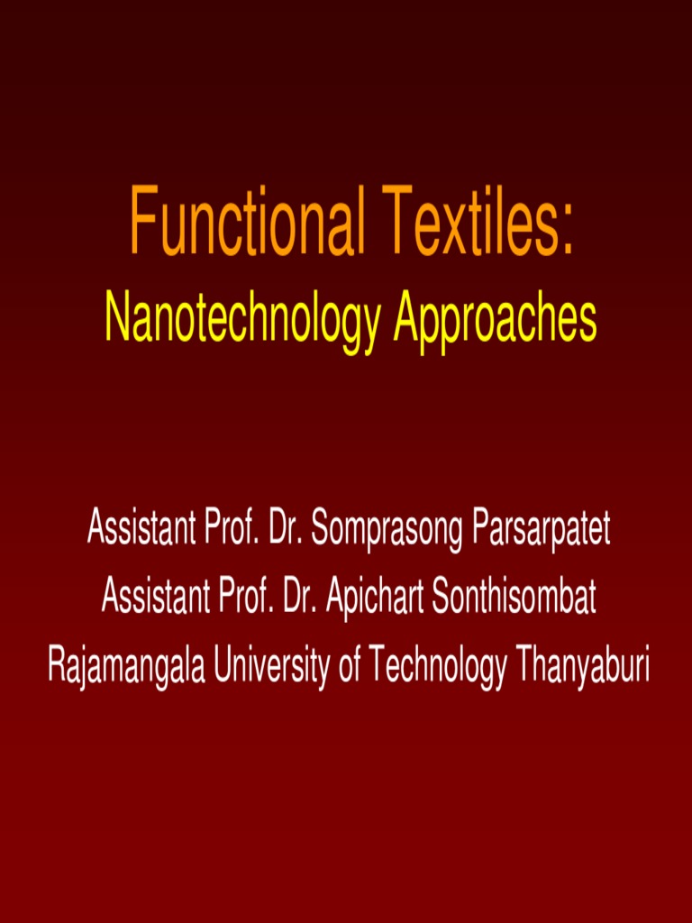 Functional Textiles | Download Free PDF | Nanoparticle | Nanotechnology