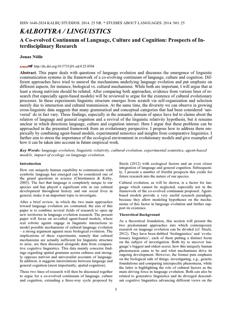 A Co Evolved Continuum of Language Cultu PDF | PDF | Linguistics ...