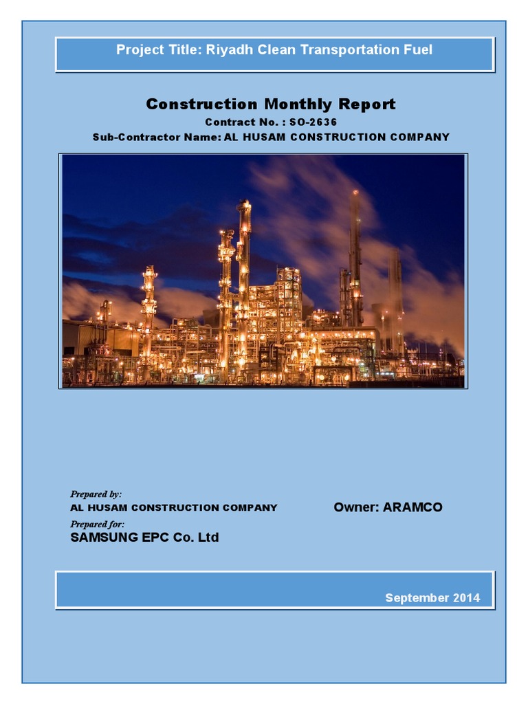 Construction Monthly Report: Project Title: Riyadh Clean Transportation ...