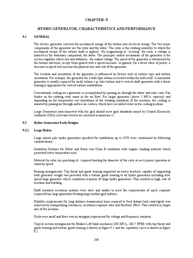 Chapter 9 Hydro Generator | PDF