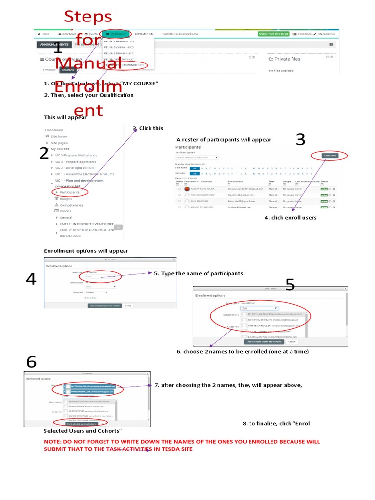 A Step-by-Step Guide to Manual Enrollment in an Online Course | PDF