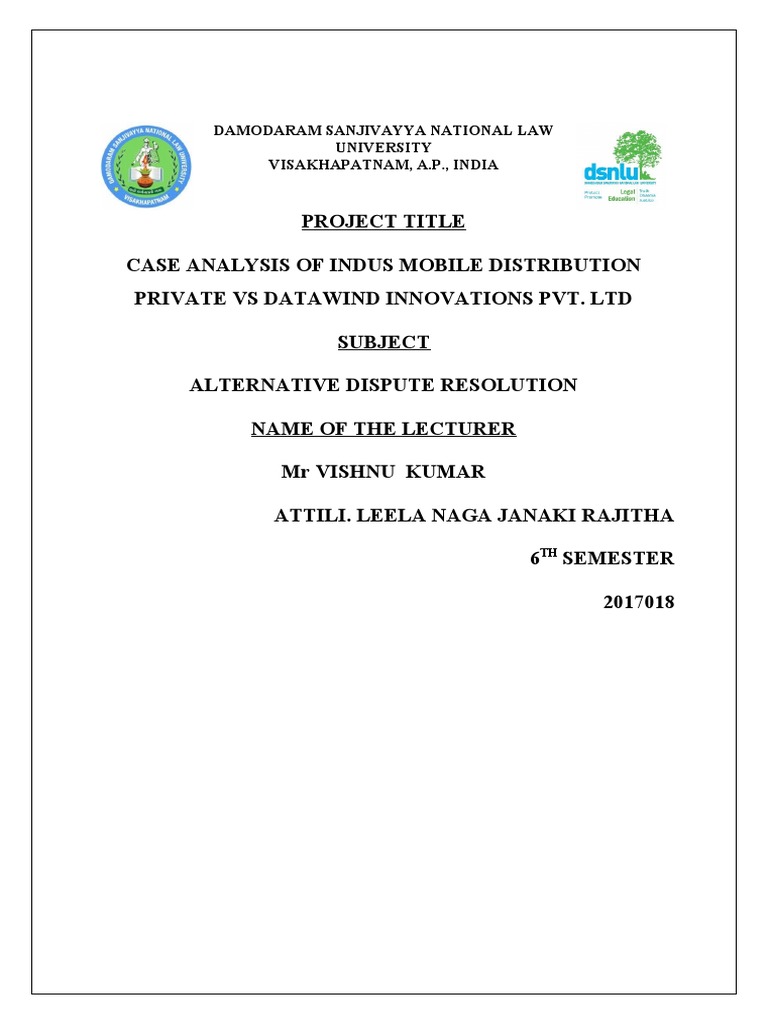 Case Analysis of Indus Mobile Distribution Private VS Datawind ...