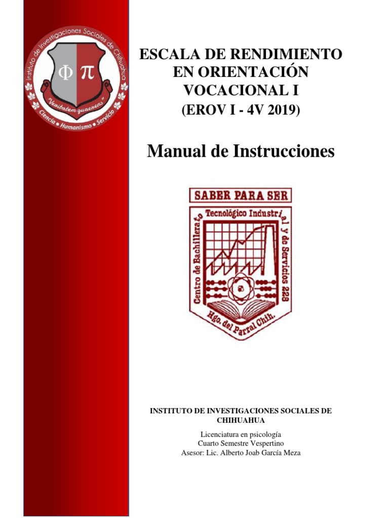 Manual de Instrucciones Del EROV I | PDF | Inteligencia | Sicología