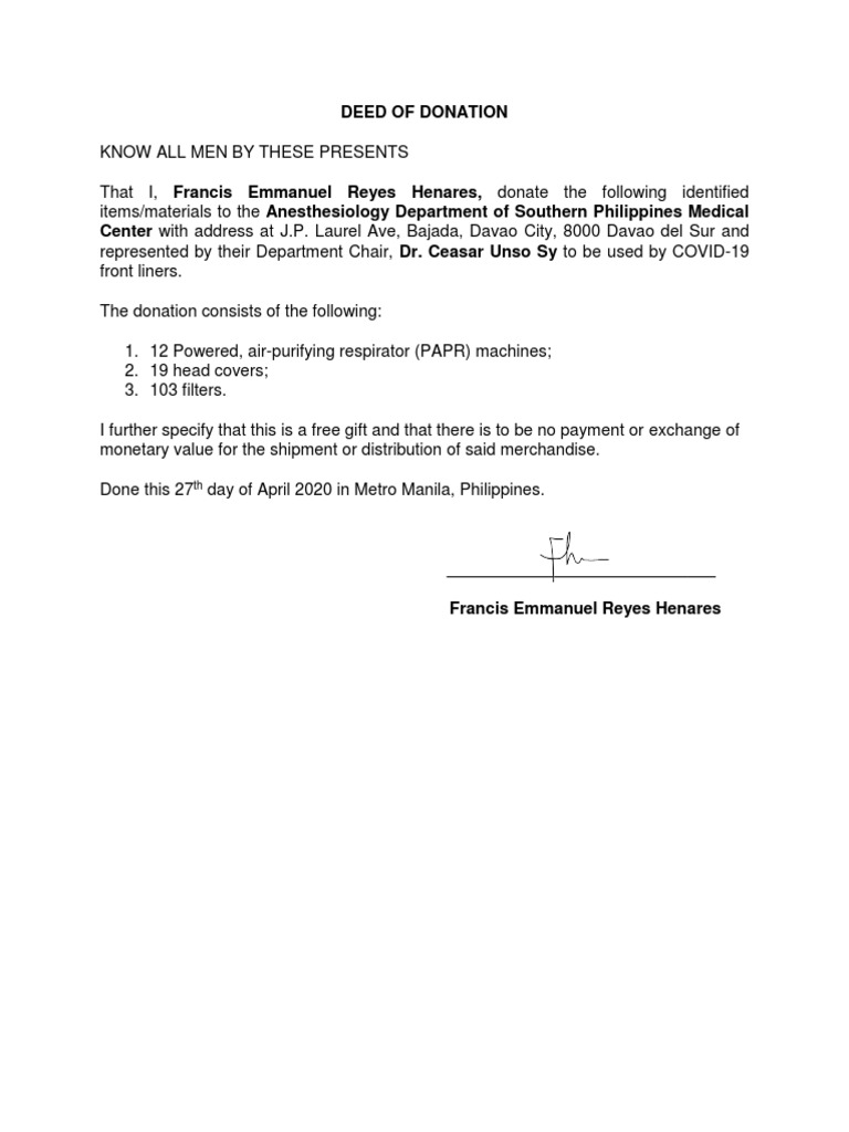 Deed of Donation PDF | PDF
