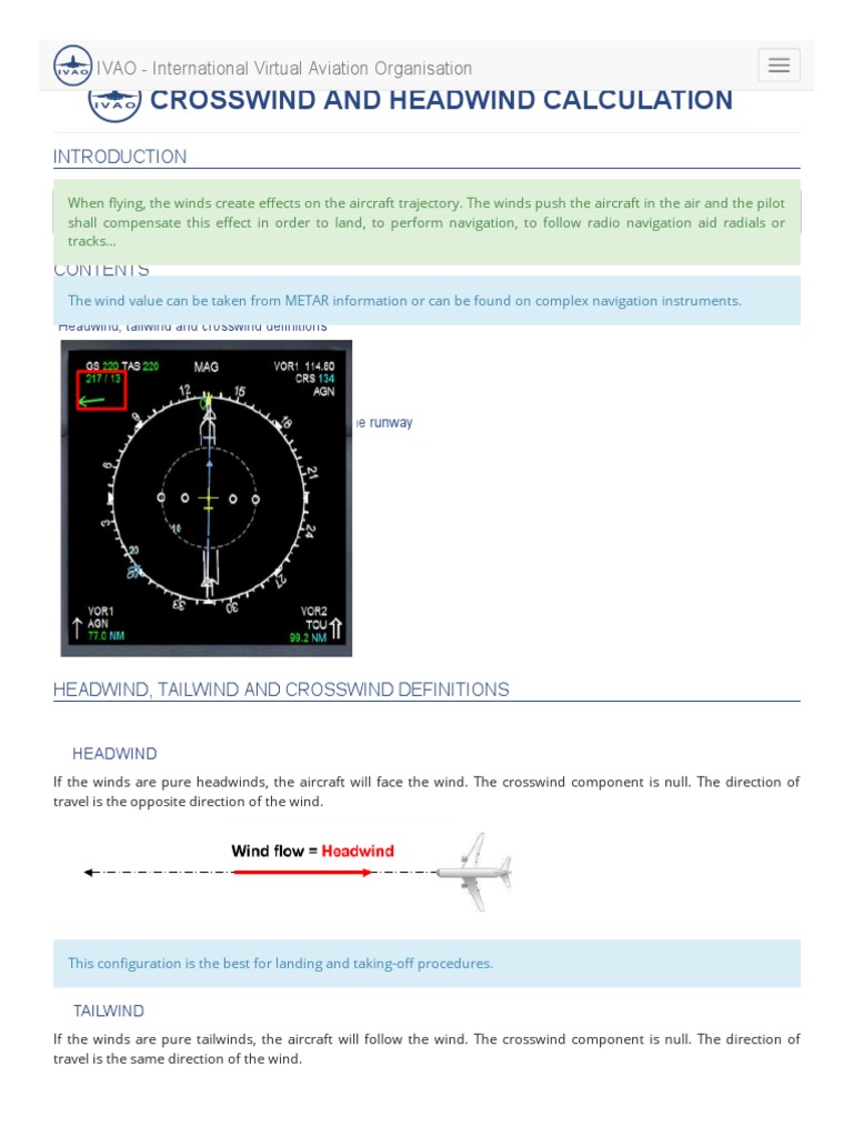 Cross Head Wind Calculation | PDF | Sine | Trigonometric Functions