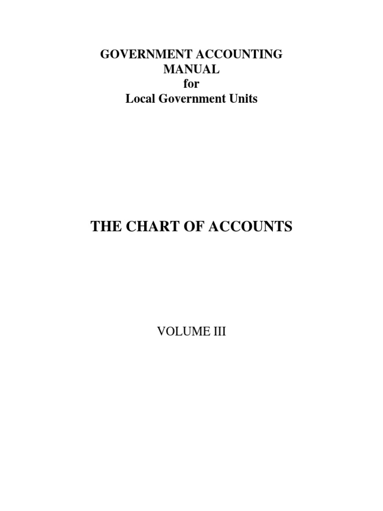 The Chart of Accounts: Government Accounting Manual For Local ...