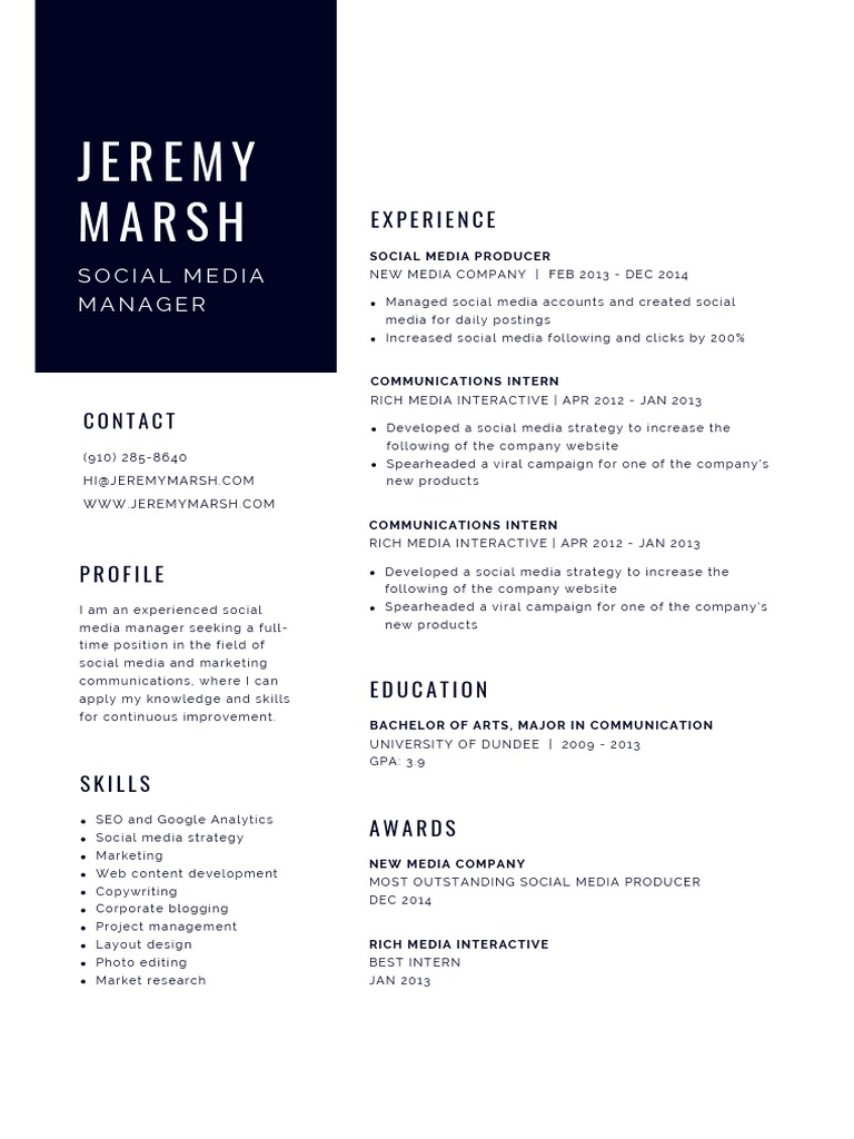 Jeremy Marsh: Experience | PDF