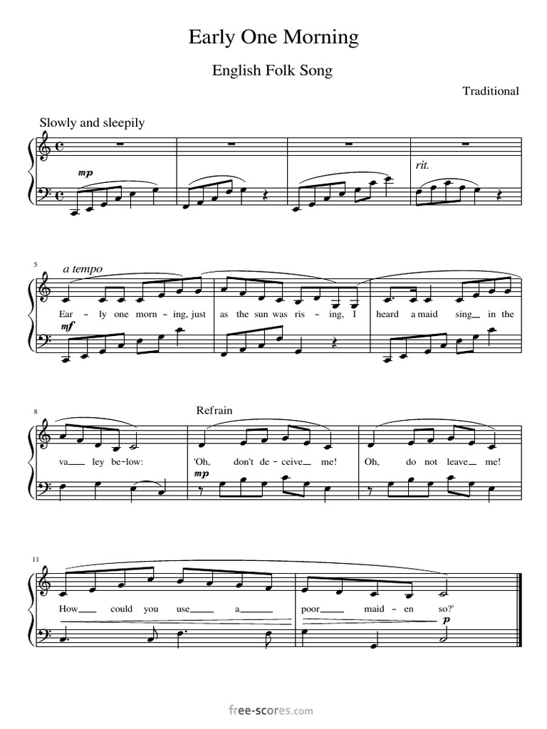 Early One Morning: English Folk Song | PDF | Folk Songs