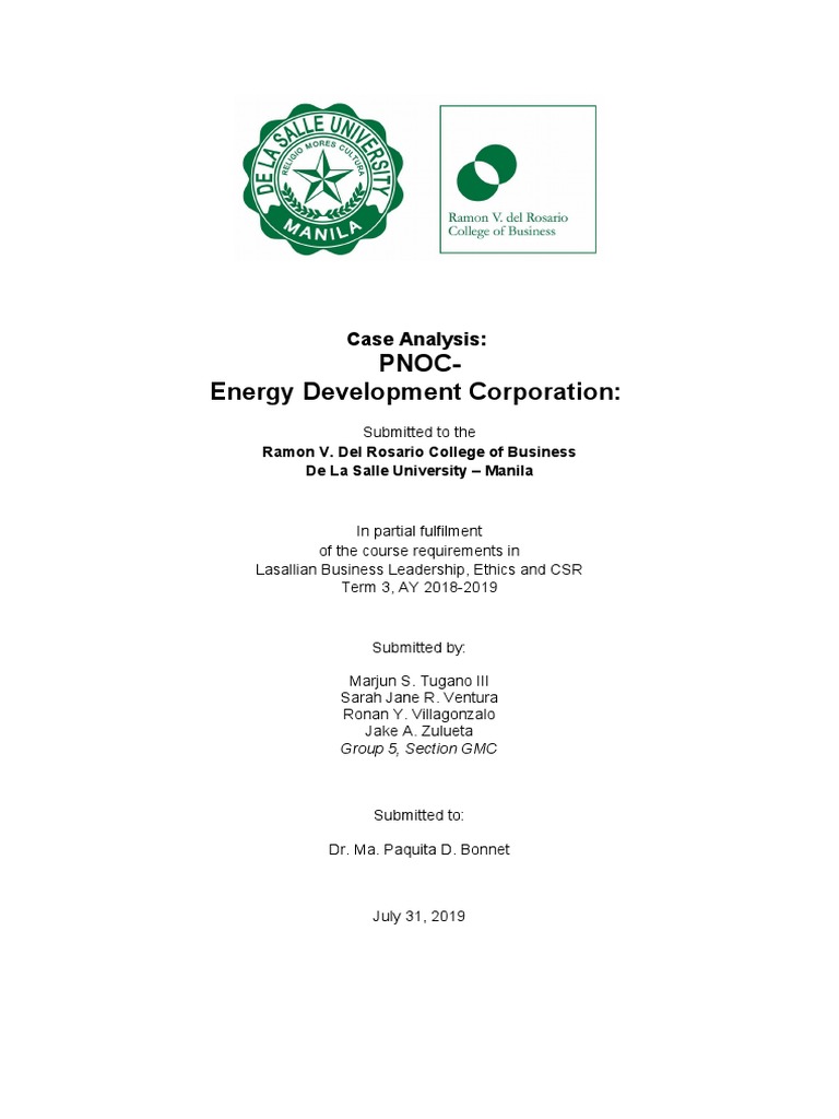 Pnoc-Energy Development Corporation:: Case Analysis | PDF | Social ...