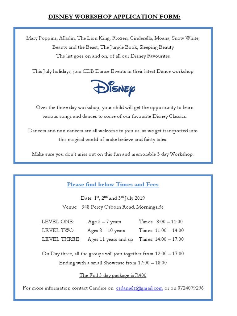 Disney Form PDF | PDF | Business