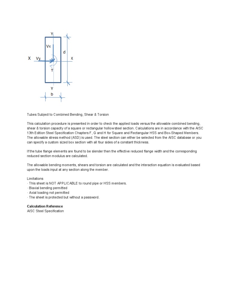 Rectangular HSS & Box Shaped Members - Combined Bending Shear and To | PDF