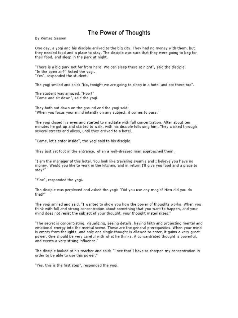 The Power of Thoughts | PDF