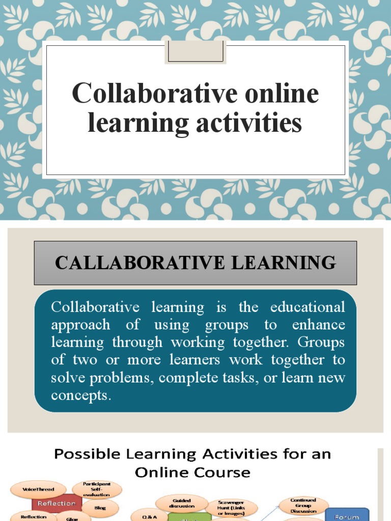 Collaborative Online Learning Activities | PDF | Educational Technology ...