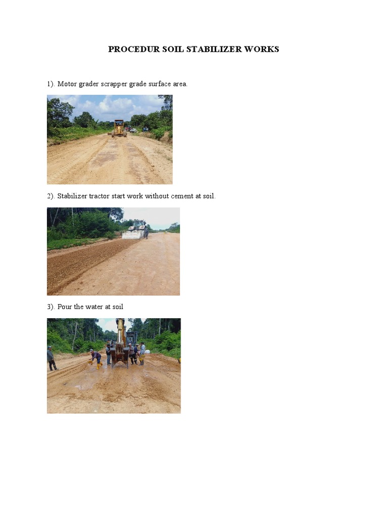 Procedur Soil Stabilizer Works: 1) - Motor Grader Scrapper Grade ...