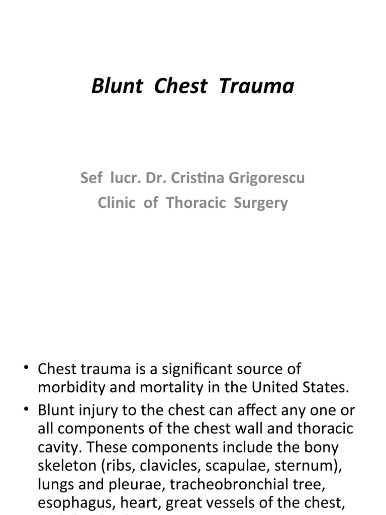 Blunt Chest Trauma | PDF | Thorax | Lung