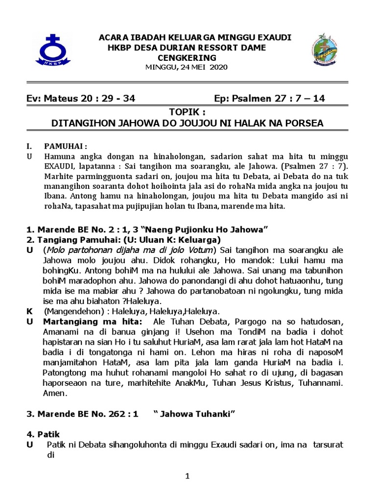 Acara Minggu Exaudi | PDF