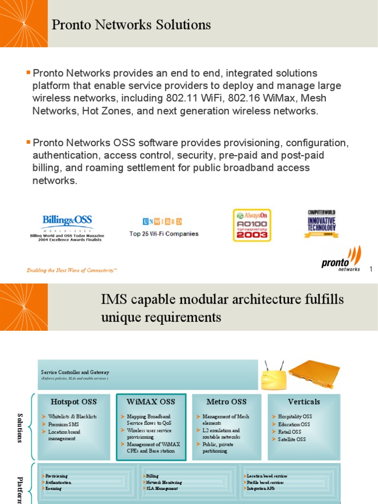 Pronto Networks Solutions: Enabling The Next Wave of Connectivity | PDF ...