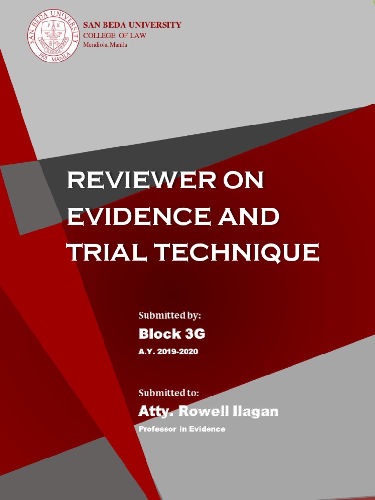 3G - Evidence Reviewer PDF | Download Free PDF | Evidence (Law ...