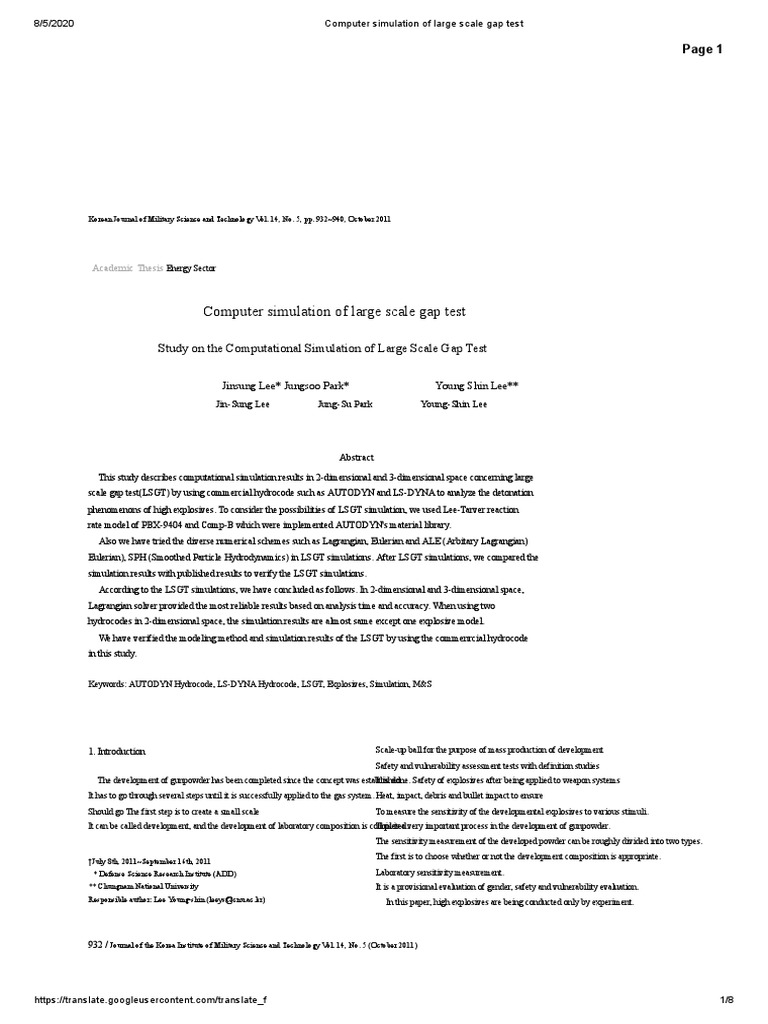 Large Scale Gap Test Simulation Study | PDF | Gunpowder | Computer ...