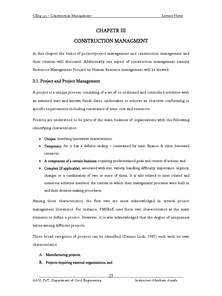 Chapter 3 - Construction Managment | Download Free PDF | Collective ...