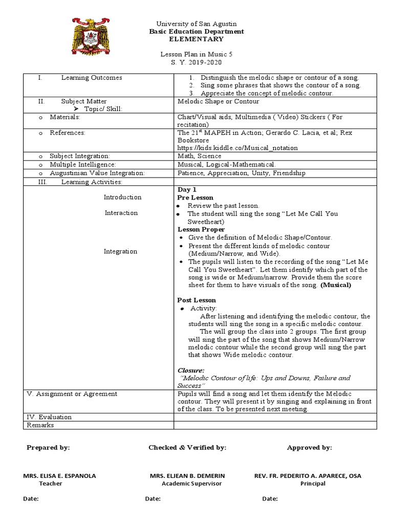 Lesson Plan in Music #6 2nd Quarter | PDF | Lesson Plan | Teaching