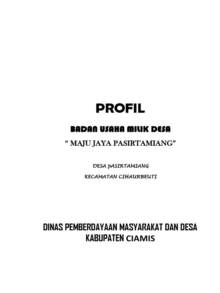 Profil Bumdes Pasirtamiang | PDF