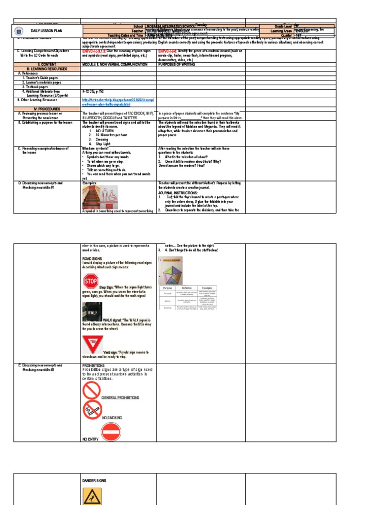 DLP Blank Template | PDF | Learning | Teachers