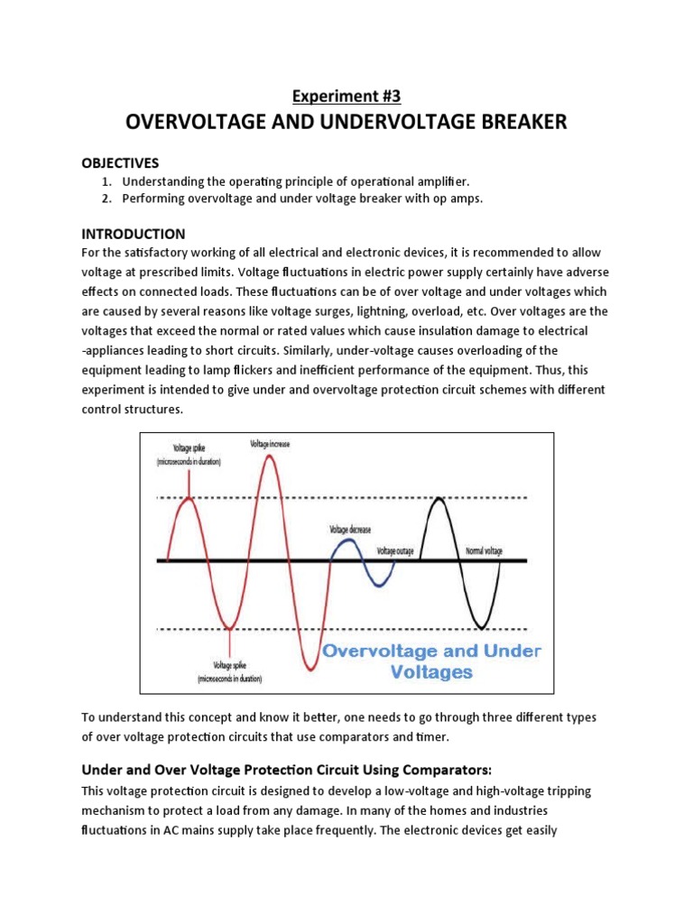 Overvoltage and Undervoltage Breaker: Experiment #3 | PDF | Operational ...