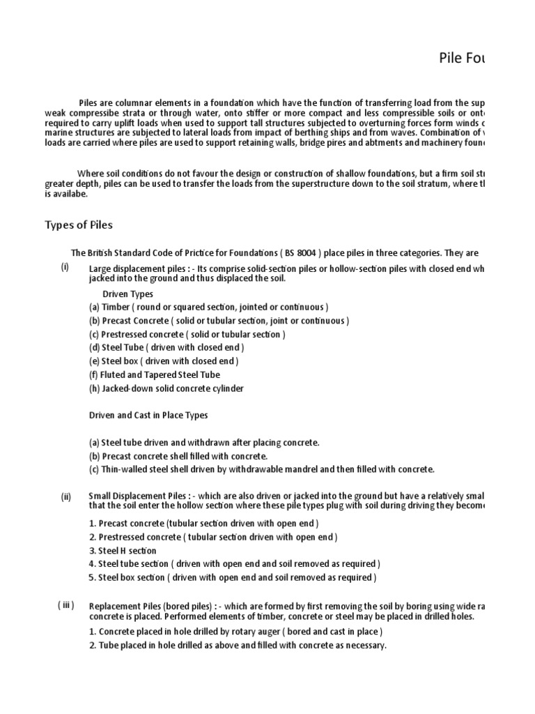 Pile Capacity Calculation | PDF | Deep Foundation | Concrete