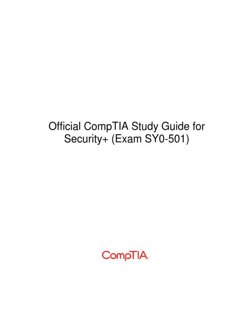 Official Comptia Study Guide For Security+ (Exam Sy0-501) | PDF ...