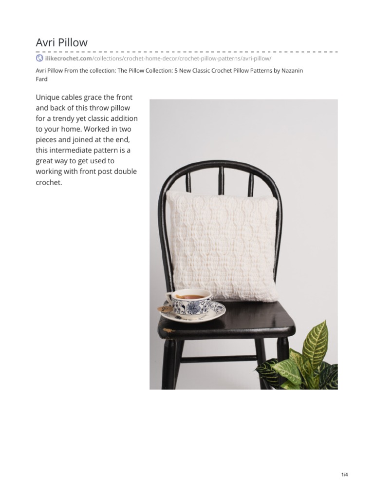 Avri Pillow | PDF | Crochet | Figured Fabrics