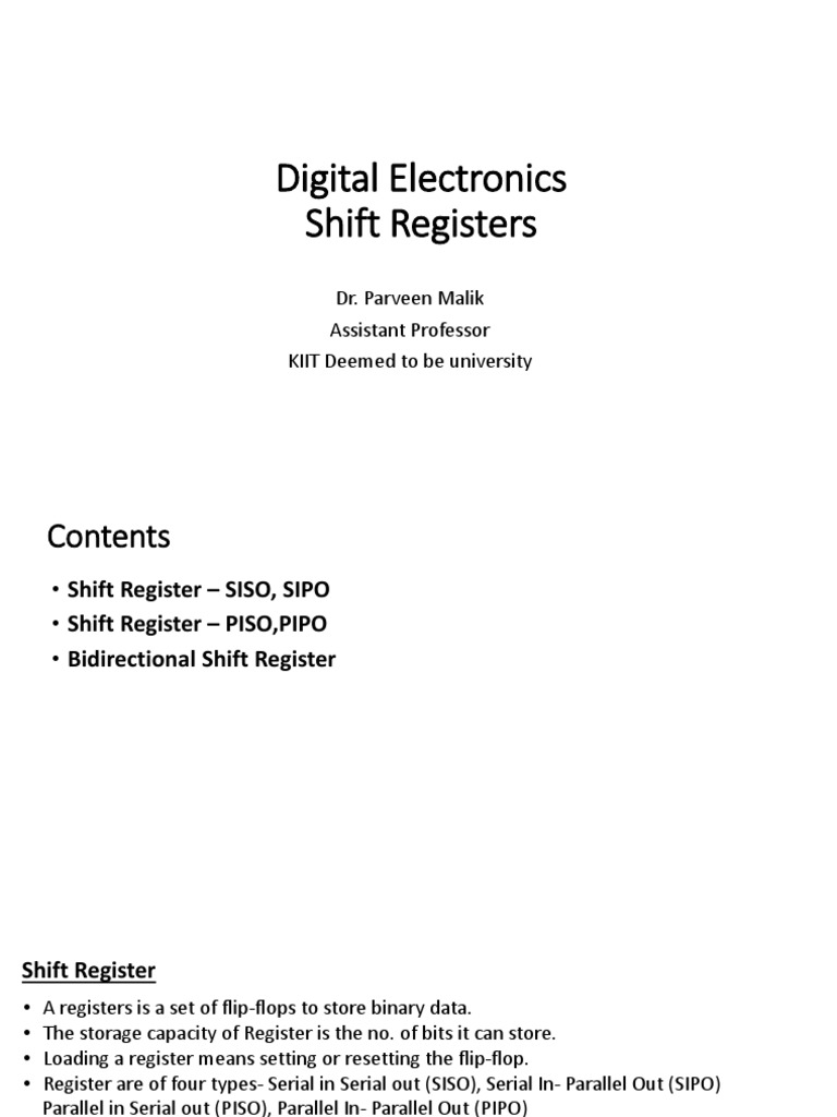 Lect3 Shift Registers PDF | PDF | Electronic Engineering | Digital Electronics