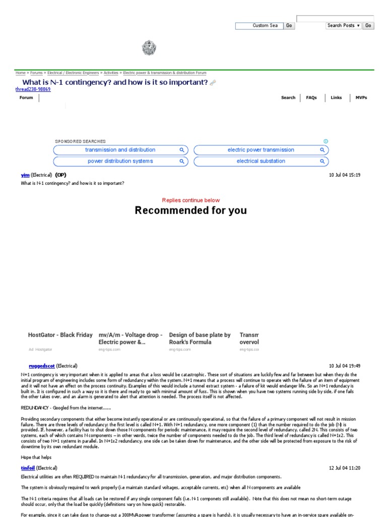 What Is N-1 Contingency - and How Is It So Important - Electric Power ...