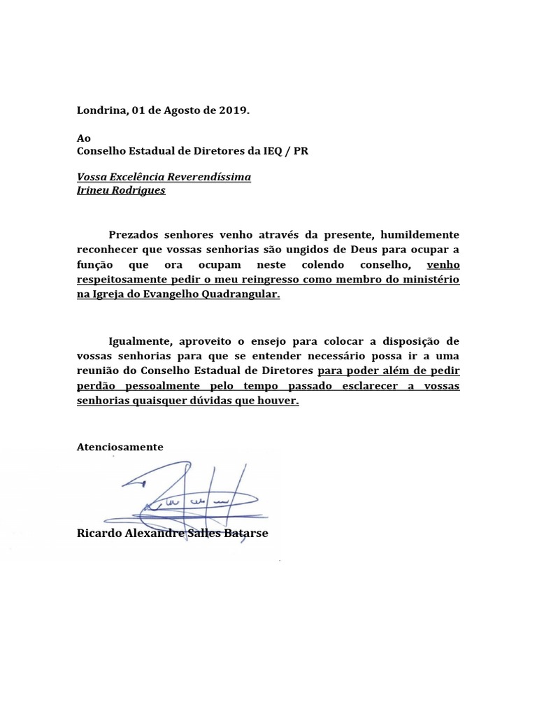Carta Reingresso | PDF